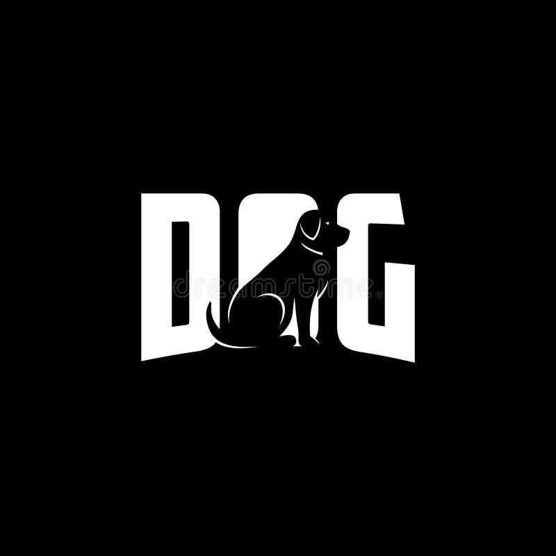 DOG Letter Logo Design Template, Isolated on a Black Background Stock ...