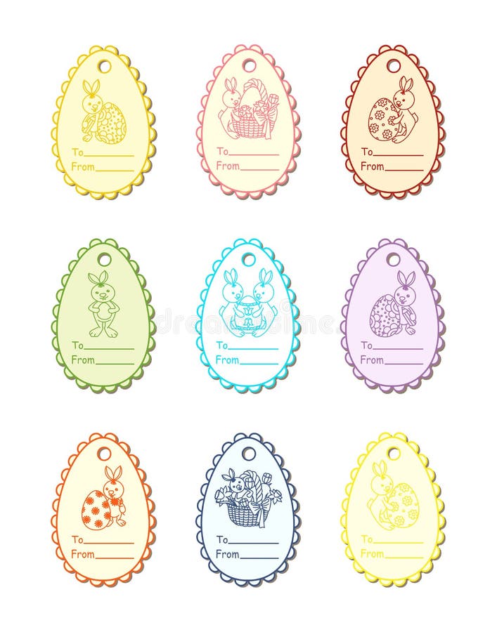 Set of Easter Multi-colored Price Tags. Stock Vector - Illustration of ...