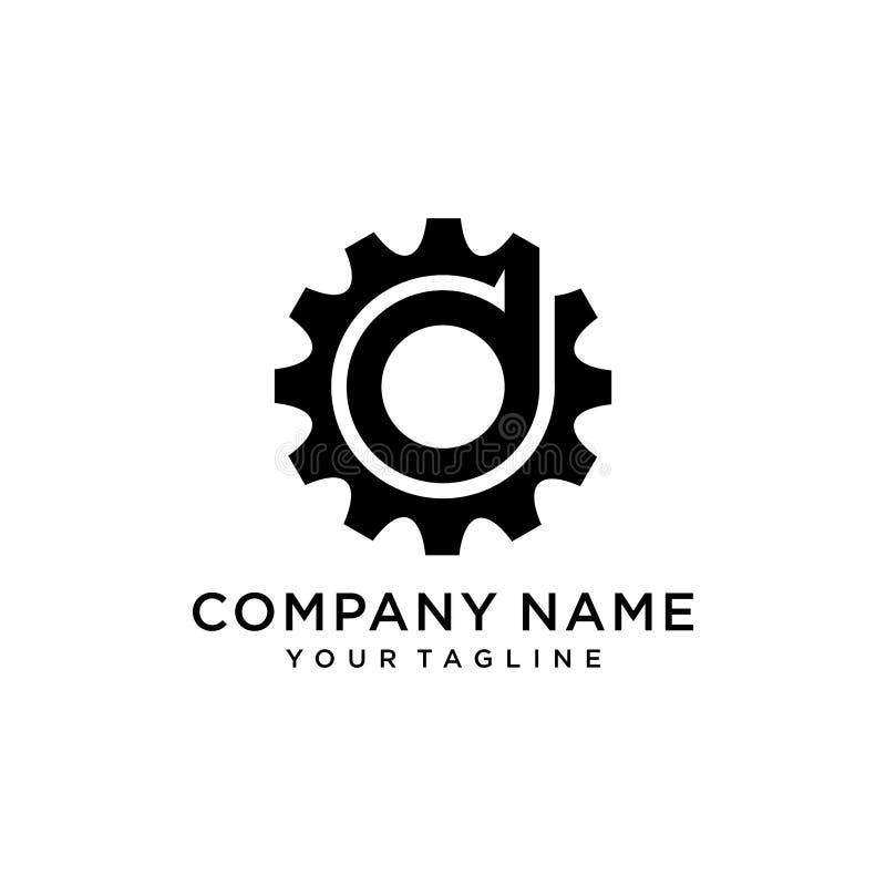 Letter D Gear Engineer Logo Design Template Element Stock Vector ...