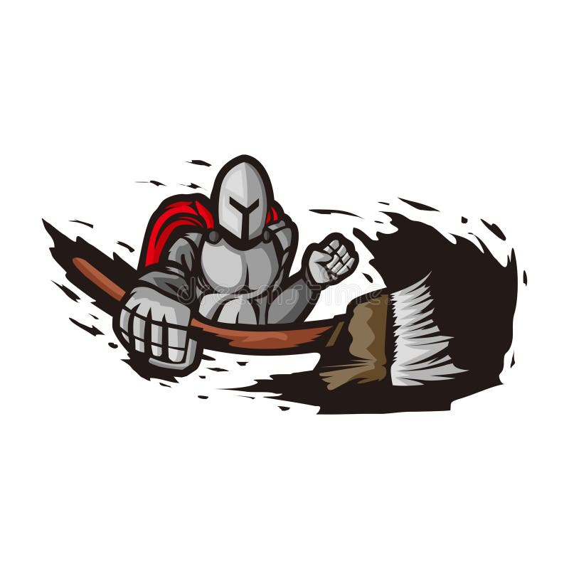 Cleaning Spartan Mascot Illustration Vector Stock Vector - Illustration ...