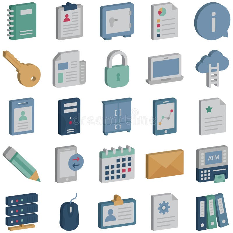 Global Business Isolated Vector Icons Set Every Single Icon Can Be ...
