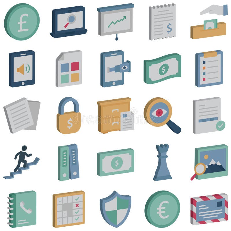 Global Business Isolated Vector Icons Set Every Single Icon Can Be ...