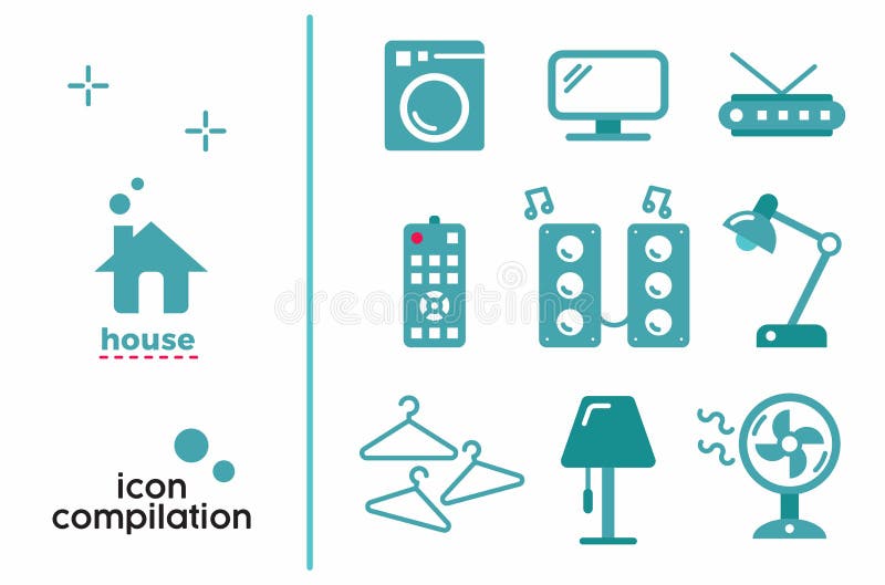 Object Inside the House, Full Blue Ocean Colored Stock Vector ...