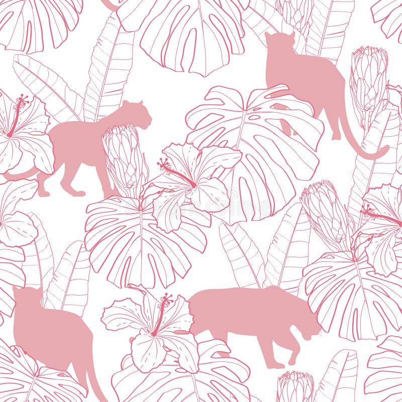 Seamless Pattern with African Panther Animal. Stock Illustration ...
