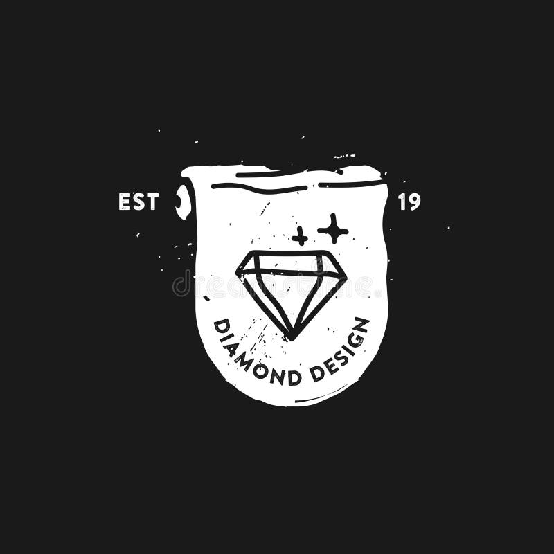 Diamond Banner Design Vintage Logo Template Stock Vector - Illustration ...