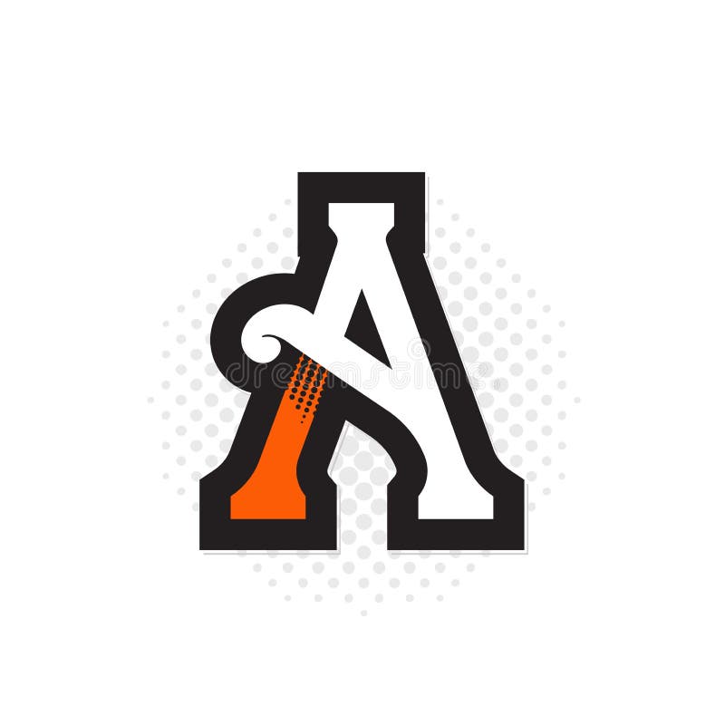 Letter a Retro Vintage Halftone Monogram Logo Template Stock Vector ...