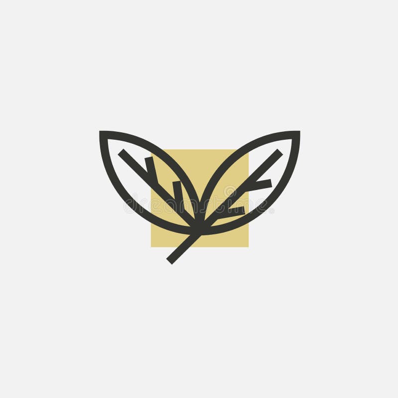 Clean Minimal Leaf Logo Icon Stock Vector - Illustration of square ...