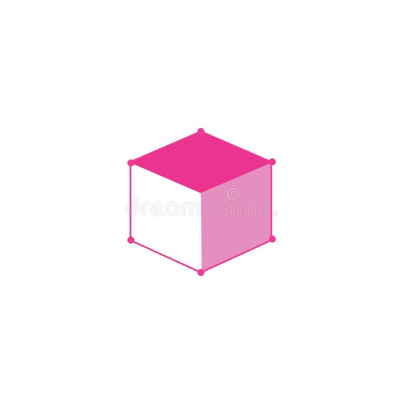 3D Flat Style Pink Box Icon Stock Vector - Illustration of pink, small ...