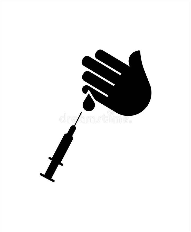 Blood Test Flat Icon,hand with Injection Flat Icon. Stock Vector ...