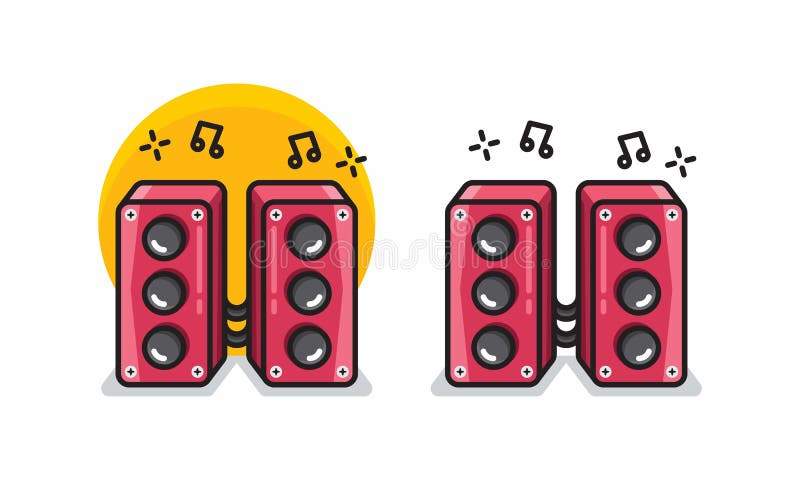 Sound System Flat Design Vector Stock Vector - Illustration of vector ...