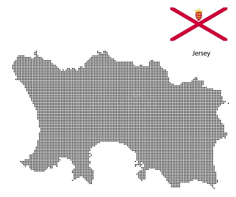 Jersey map with flag. stock vector. Illustration of continent - 177071933