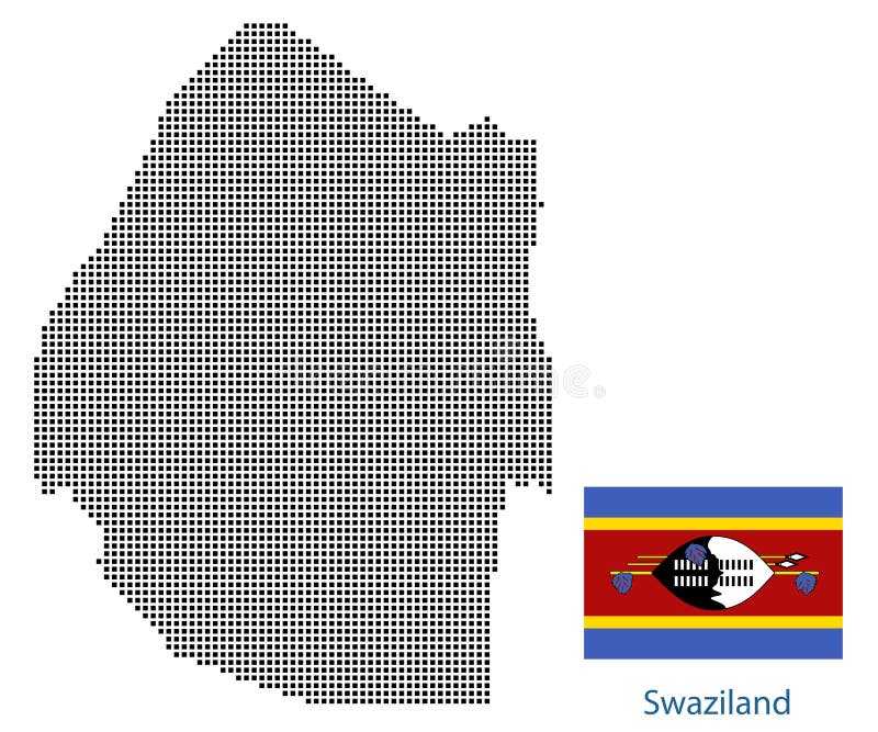 Swaziland map with flag. stock vector. Illustration of design - 177072369