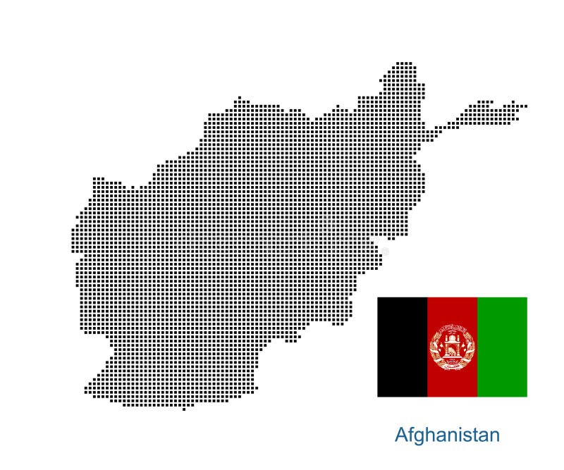 Afghanistan map with flag. stock vector. Illustration of america ...