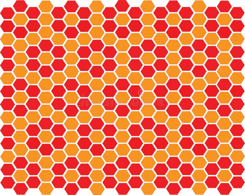 Red and Yellow Hive Pattern Stock Illustration - Illustration of blue ...