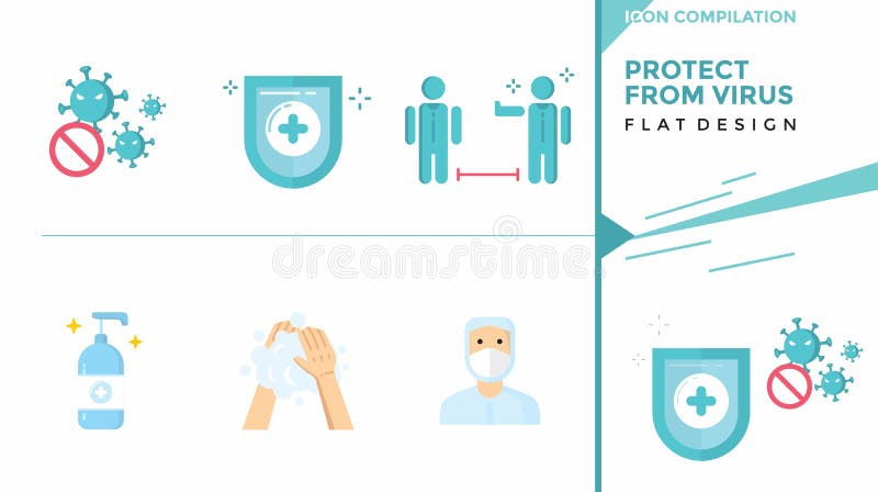 Protect Yourself from Virus Icon Compilation Stock Vector ...