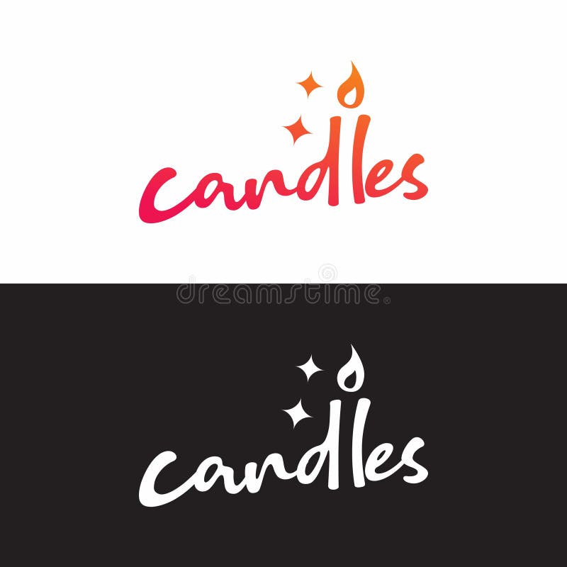 Candles Typography Illustration Design Vector Stock Vector ...