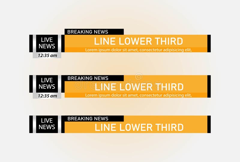 Lower Third TV News Bars Set Vector. Stock Vector - Illustration of ...