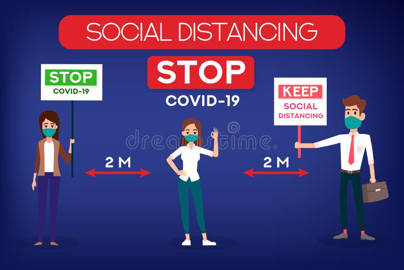 Social Distancing Banner. Stop Coronavirus.COVID-19 Stock Vector ...