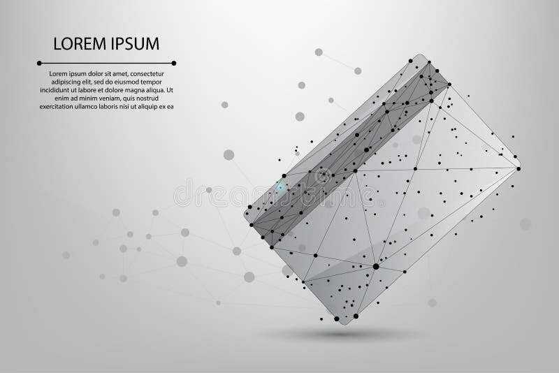Abstract Mesh Line and Point Polygonal Credit Card. Online Payment ...