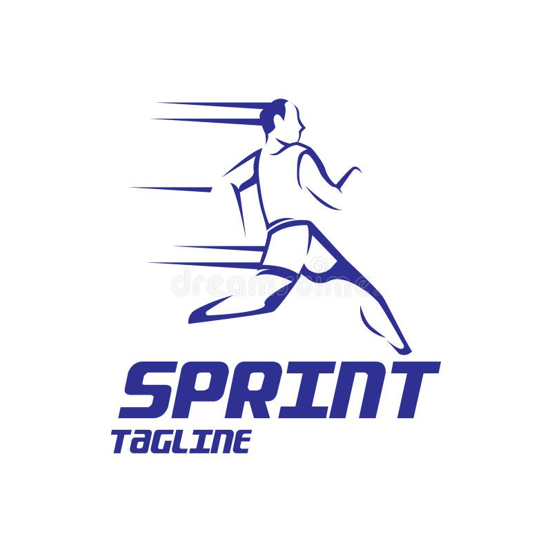 Running Sprint Jogging Minimalist Athletics Logo Design Template Vector ...