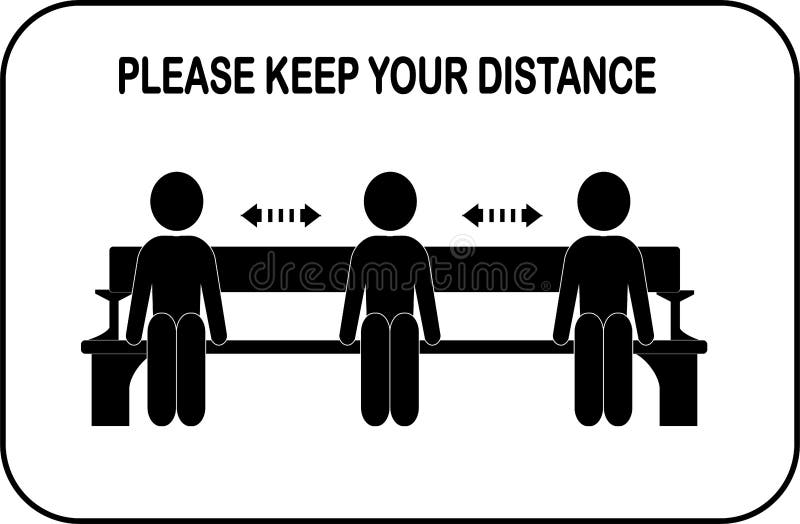 Keep Distance, Social Distancing Sign when Sitting in a Chair, Clip Art ...