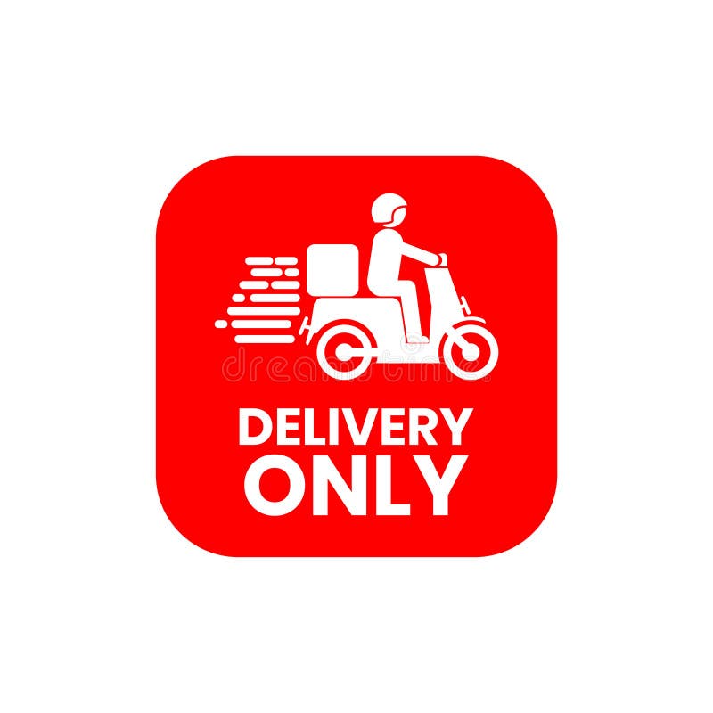 Delivery only Sign stock vector. Illustration of goods - 178782227