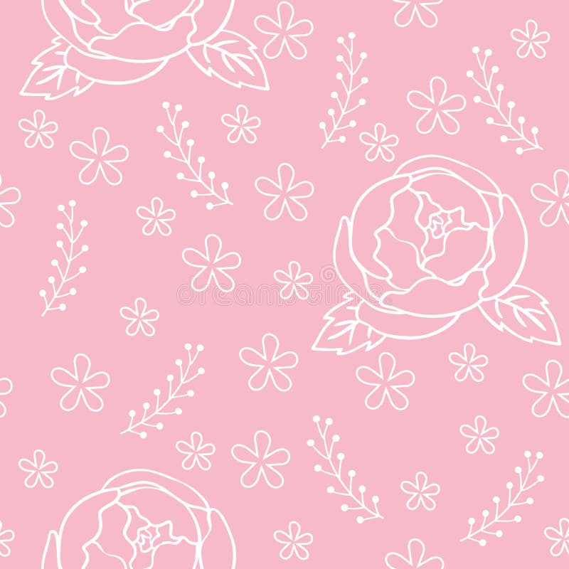Seamless Pattern-line Pattern Composed of Roses and Small Flowers Stock ...