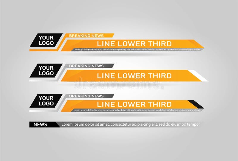 TV News Bars Set Vector. Sign of Lower Third. Label Strip, Icon. Media ...