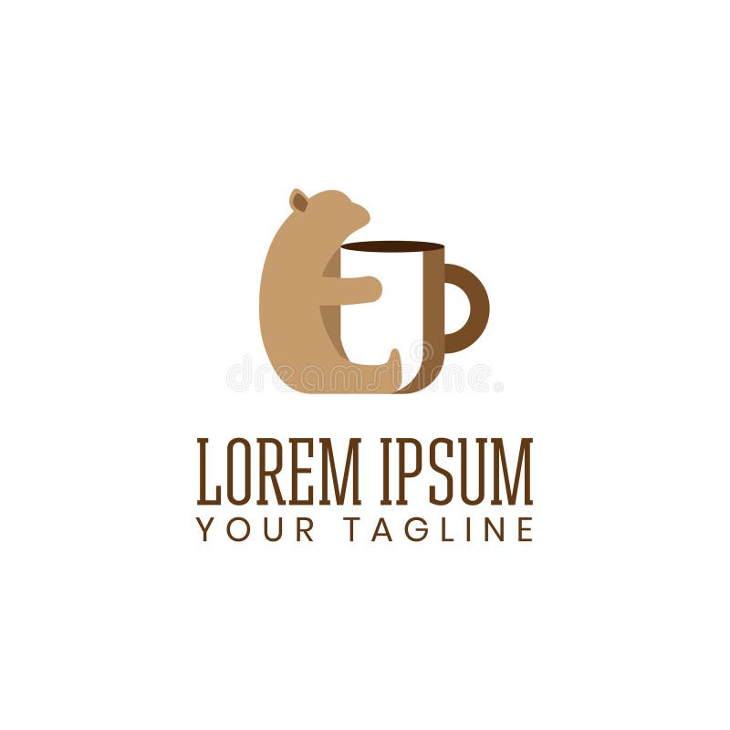 Illustration Graphic Vector is Bear Hug a Mug in Brown Color Stock ...