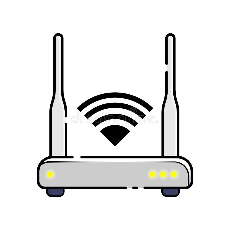 Illustration Graphic Vector is Router with Double Antennas with Yellow ...