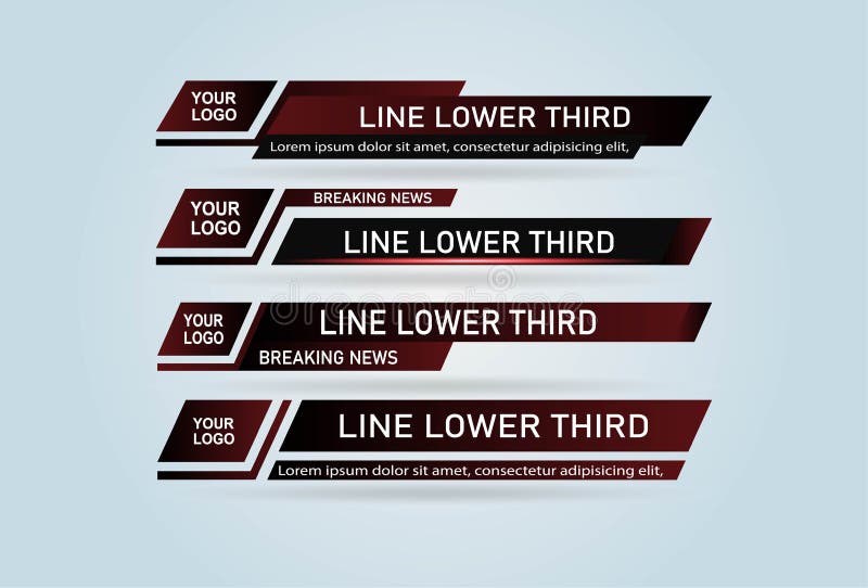 Lower Third TV News Bars Set Vector. News Lower Thirds Pack. TV News ...