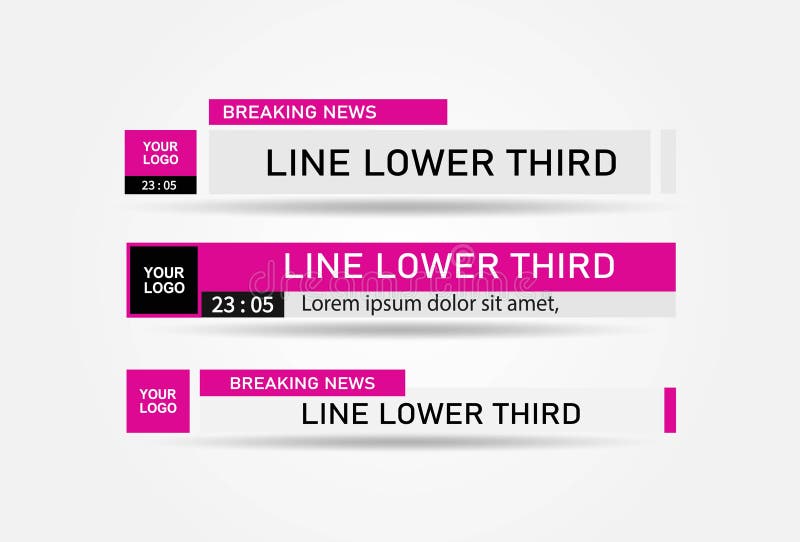 TV News Bars Set Vector. Streaming Video News Sign. Breaking, Sport ...