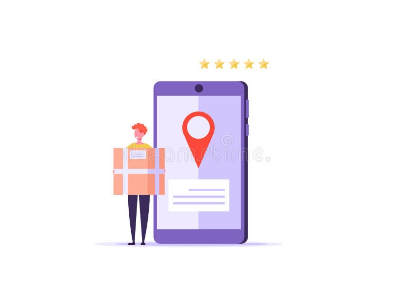 Concept of Delivery, Shipping, Online Service, Feedback Stock Vector ...