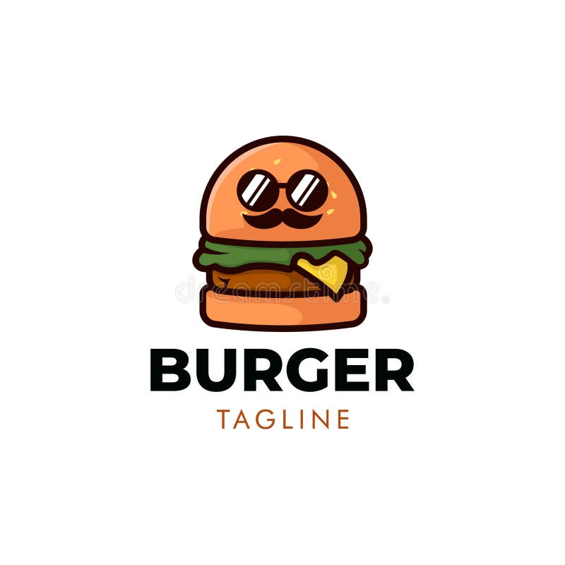 Simple Burger Logo Design Template Stock Vector - Illustration of meal ...
