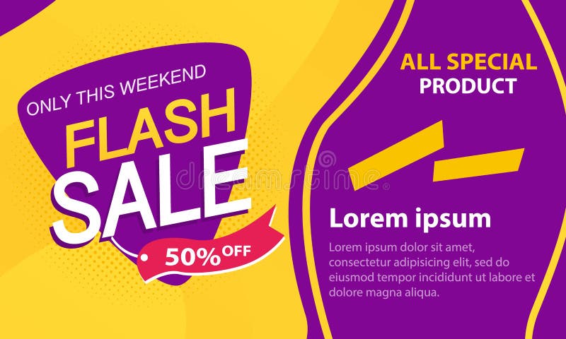 Only Weekend Special Flash Sale Banner. Stock Vector - Illustration of ...