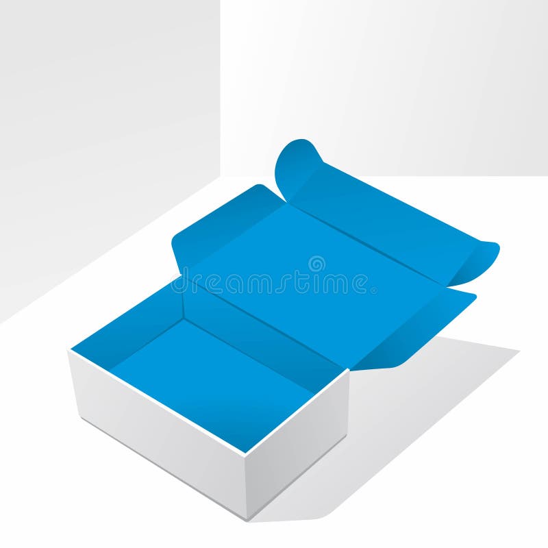 Opened Blue Box Illustration Vector Stock Vector - Illustration of ...