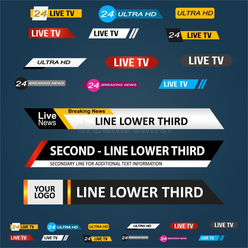 TV News Bars Set Vector. Sign of Lower Third. Label Strip, Icon. Media ...