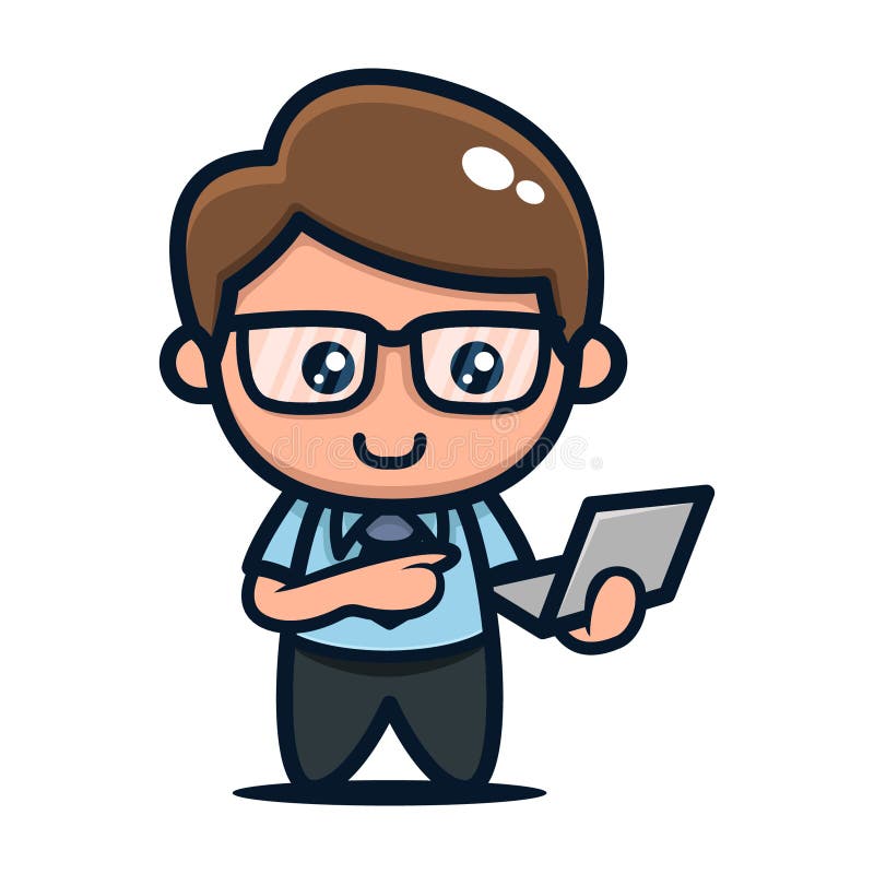 Cute Geek Nerd Guy Design Illustration Stock Illustration ...