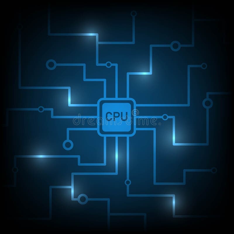 Processing CPU. Vector. Graphics. Computer Illustration. Stock ...
