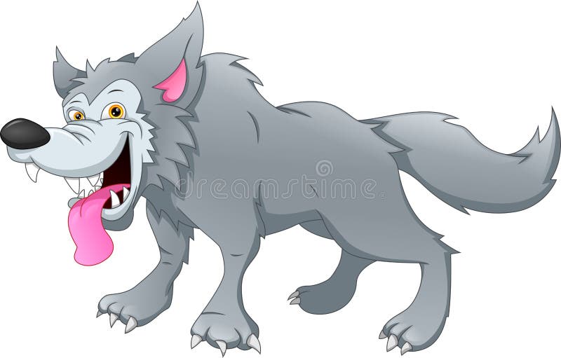 Wolf Cartoon on a White Background Stock Vector - Illustration of back ...