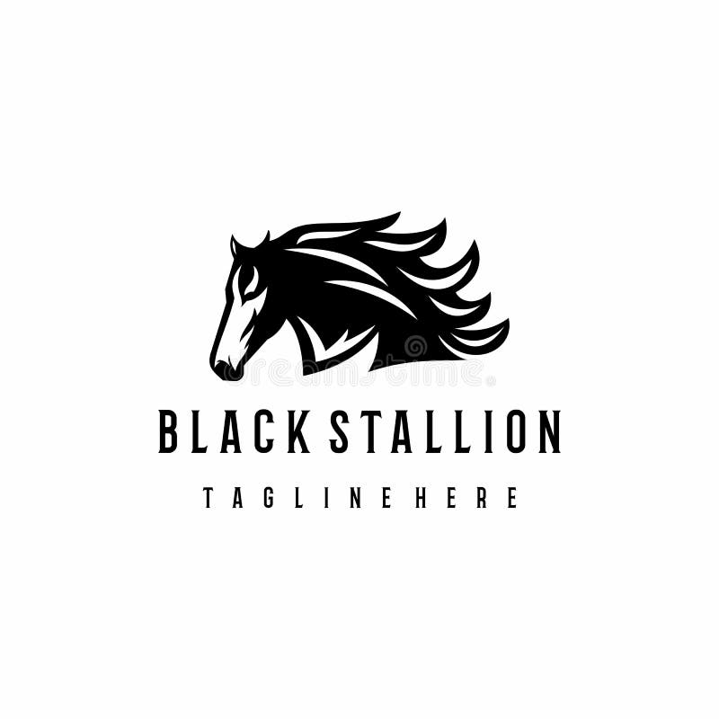 Black Stallion Head Icon Vector Inspiration Stock Vector - Illustration ...
