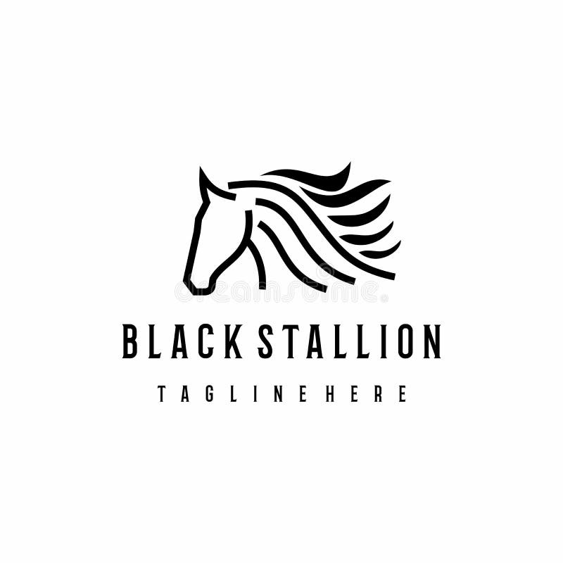Black Stallion Line Art Icon Vector Inspiration Stock Vector ...