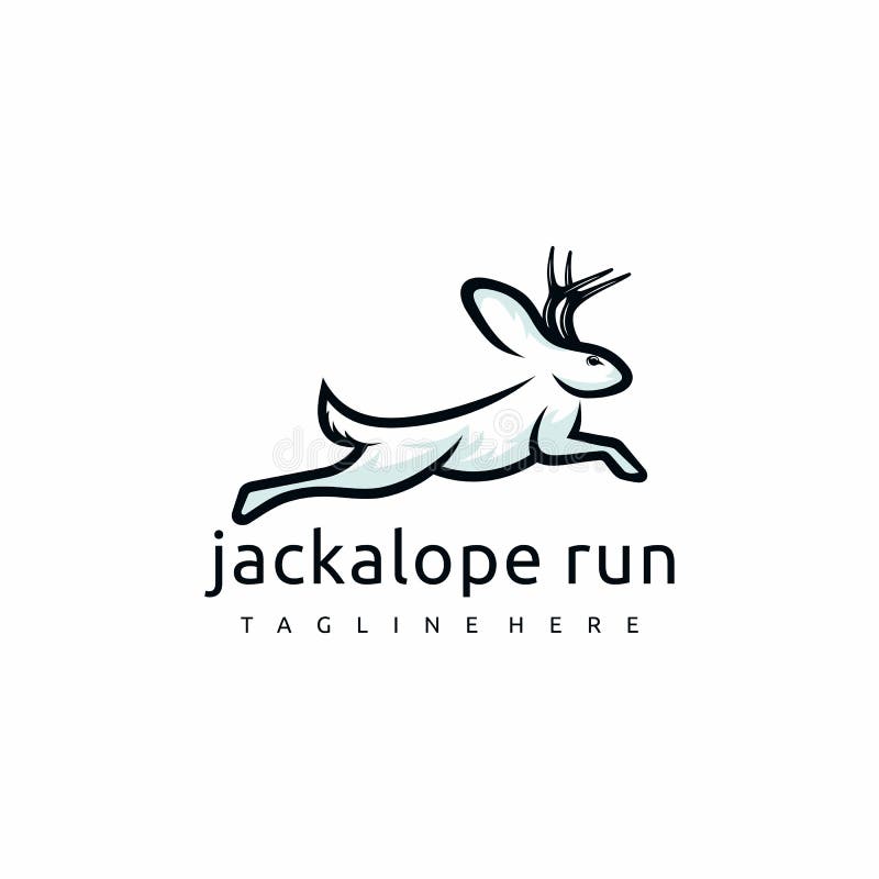 Jackalope Line Art Vector Logo Inspiration Stock Vector - Illustration ...