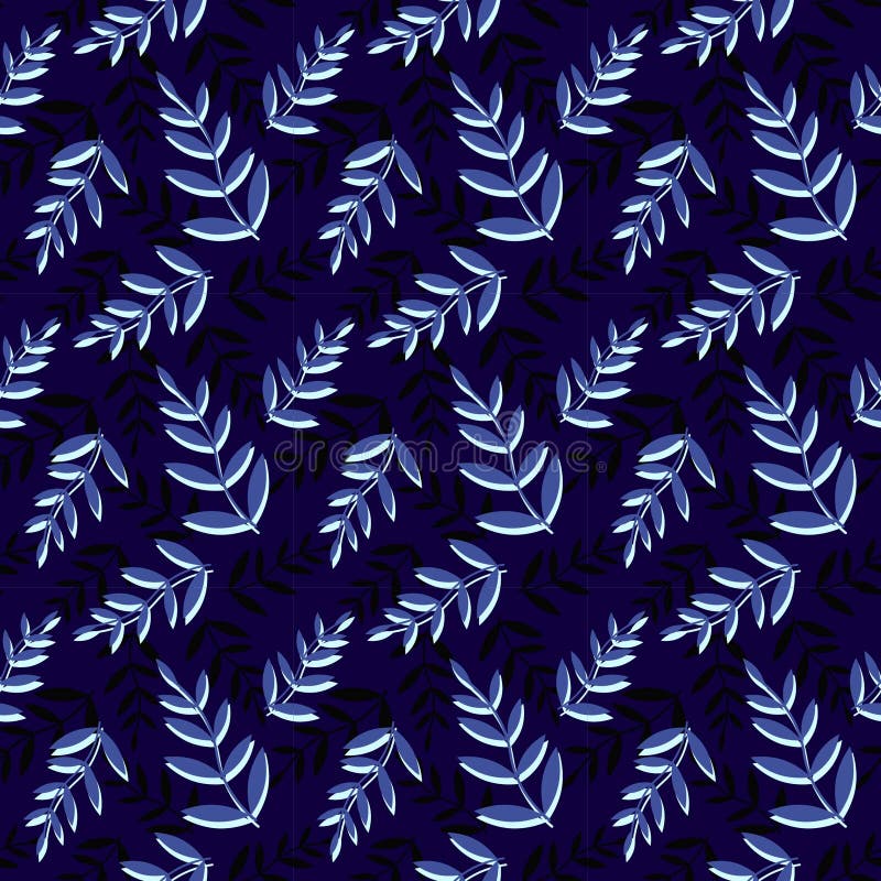Dark Leaves Repeat Pattern Design Stock Vector - Illustration of repeat ...
