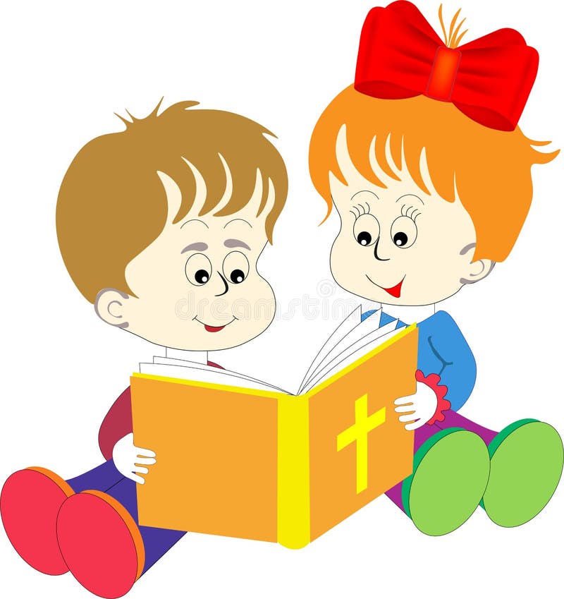 Child Reading Bible Clipart