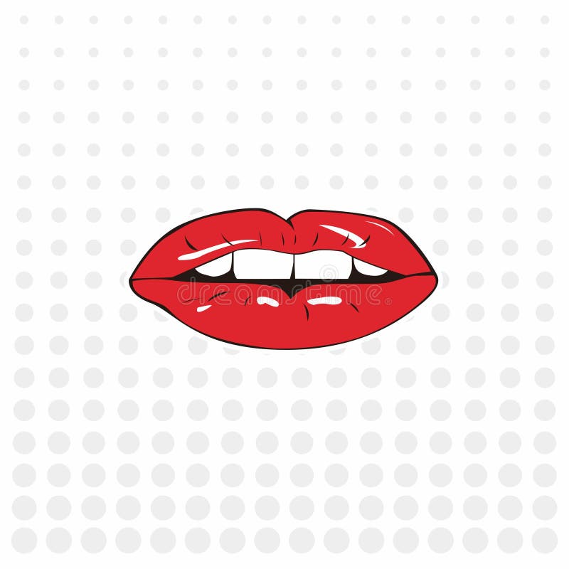 Lip Cartoon Design Vector with Round Bakground Illustration Stock ...