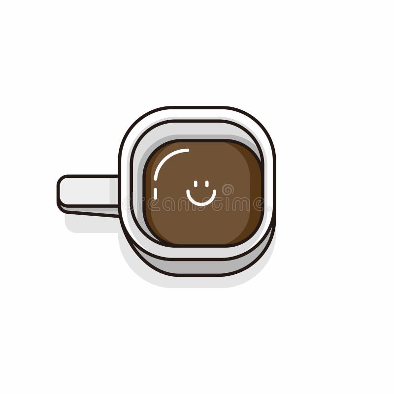 Cup of Coffee with Cute Smile Cartoon Style Vector Stock Vector ...