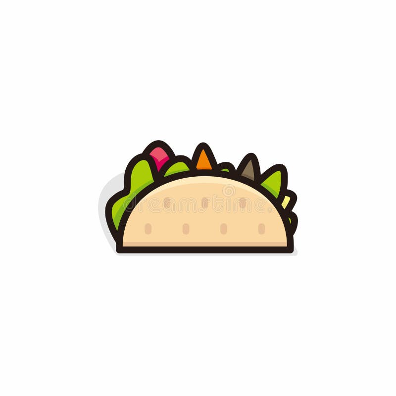 Taco Simple Illustration Cartoon Style Vector Stock Vector ...