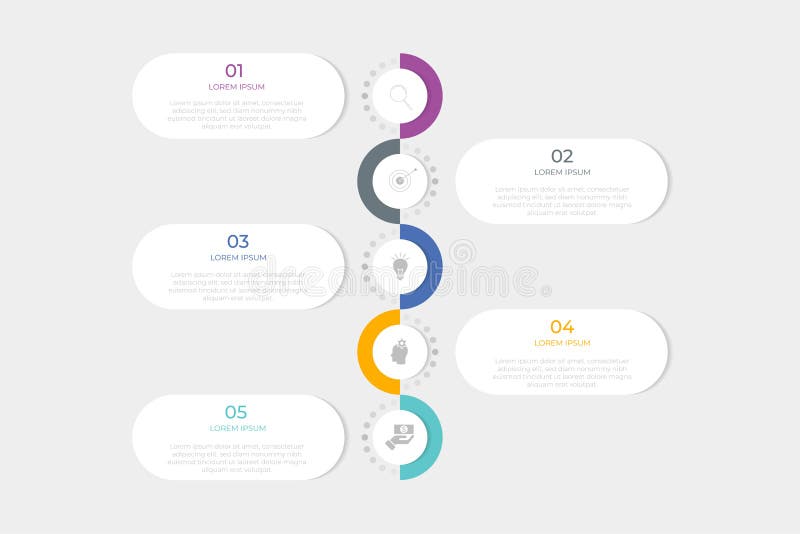 Infographic Template Design with 5 Step Stock Illustration ...