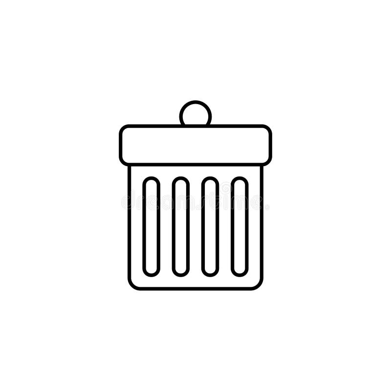 Trash Bin Thin Line Icon. Trash Can Vector Illustration Isolated on ...